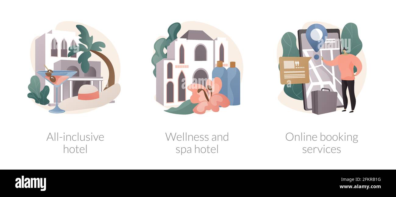 Hospitality industry abstract concept vector illustrations Stock Vector ...