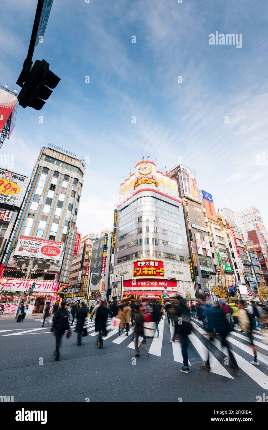 Tokyo, Japan - January 5, 2016: Crowd of people walking at the ...