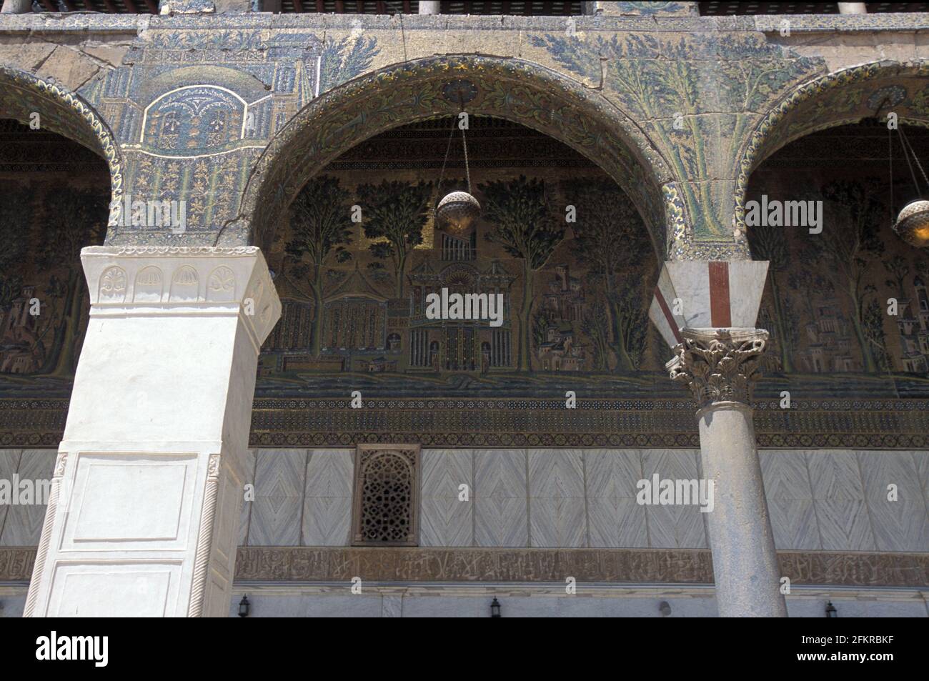 Barada Panel mosaic, Umayyad Mosque, Great Mosque of Damascus, Damascus ...
