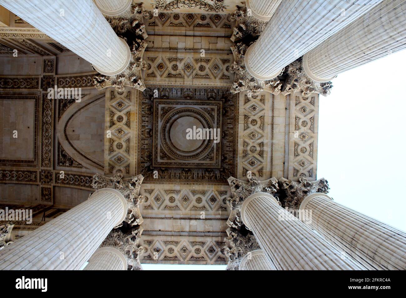 Ceiling of the exterior patio of the Pantheon in Paris, France. Ceiling ...