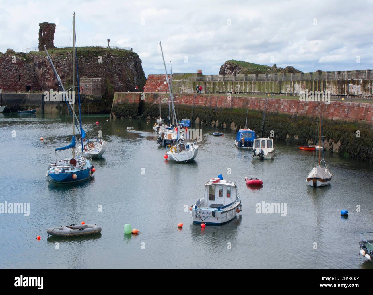 Boats in the harbour, Dunbar, Scotland, UK Stock Photo - Alamy