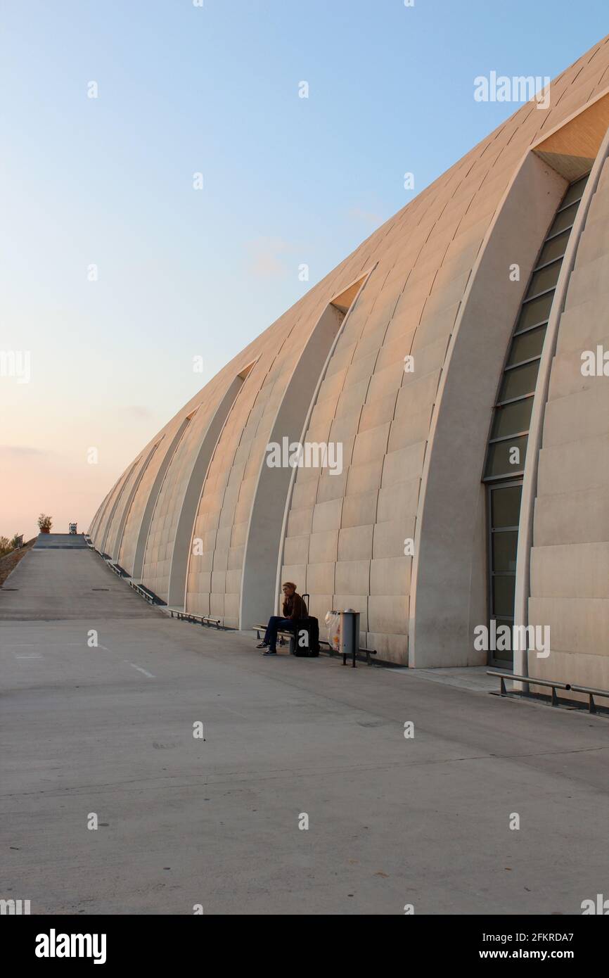 Modern white train station. TGV Train station in Avignon, France Stock ...