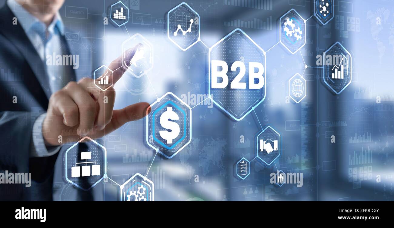 Business to business B2B. Business model on Virtual Screen Stock Photo ...