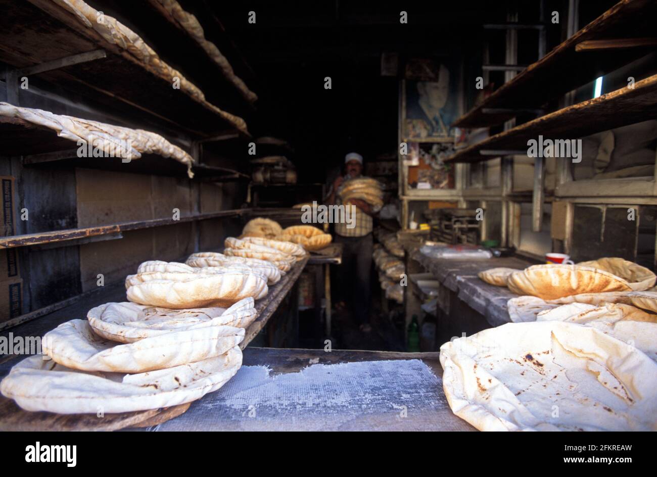 Bakery of Pitta Bread in Maaloula, Syria Stock Photo - Alamy