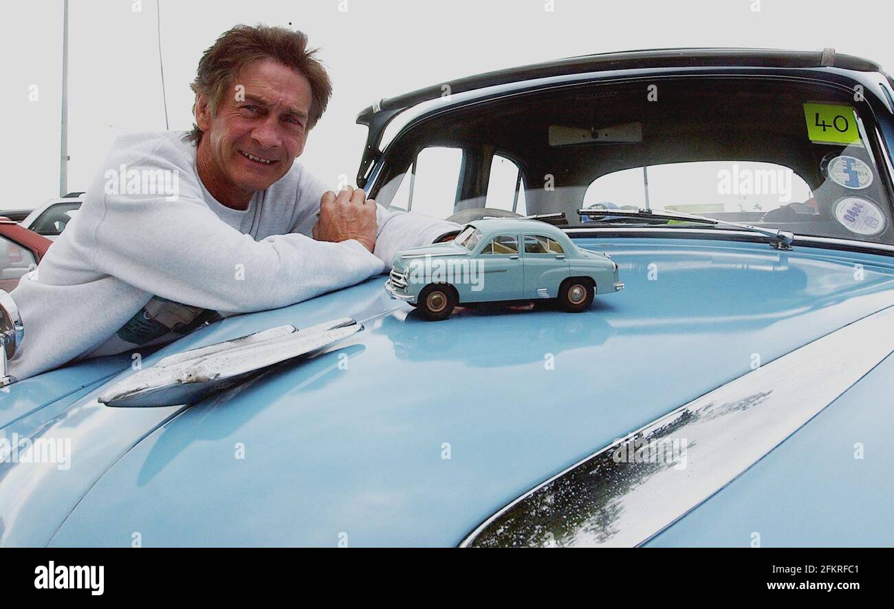 TIM WALTON WITH HIS 1954 VAUXHALL VELOX AND ITS MODEL AT VAUXHALL ...
