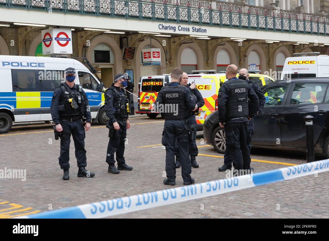 London (UK), 03 May 2021:Charing Cross Station is evacuated and closed ...