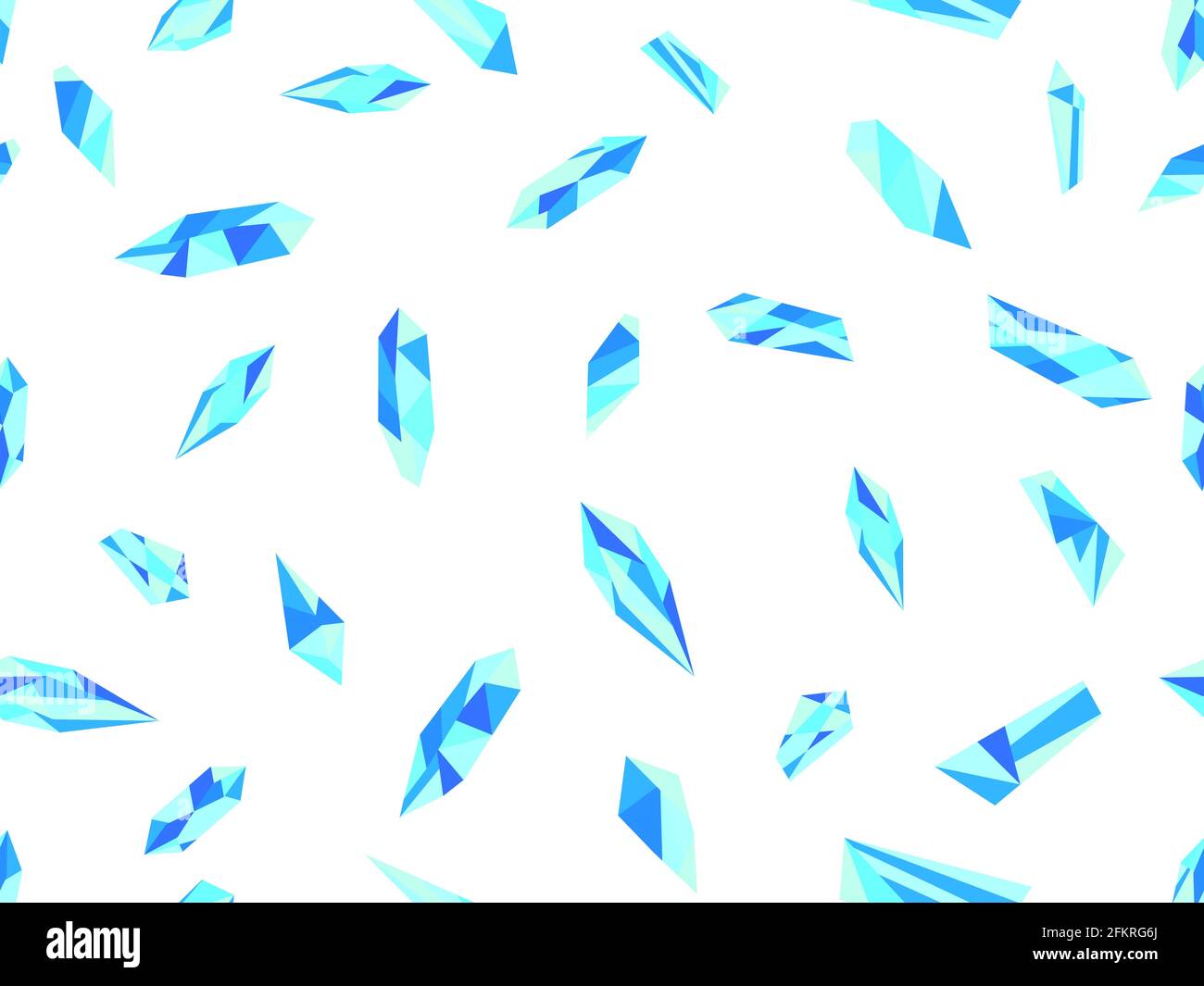 Crystals seamless pattern. Gems isolated on white background. Raw ...