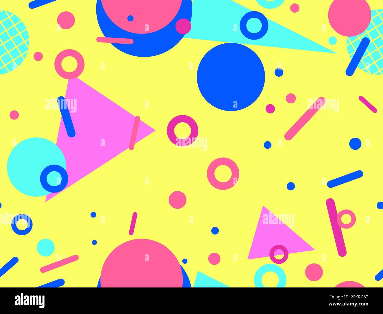 Memphis seamless pattern. Geometric elements memphis in the style of 80 ...