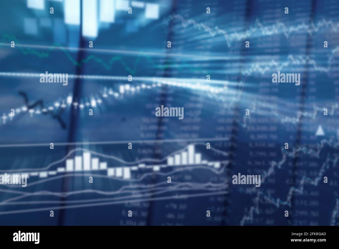 Blurred blue background of stock quotes. 3D illustration Stock Photo ...