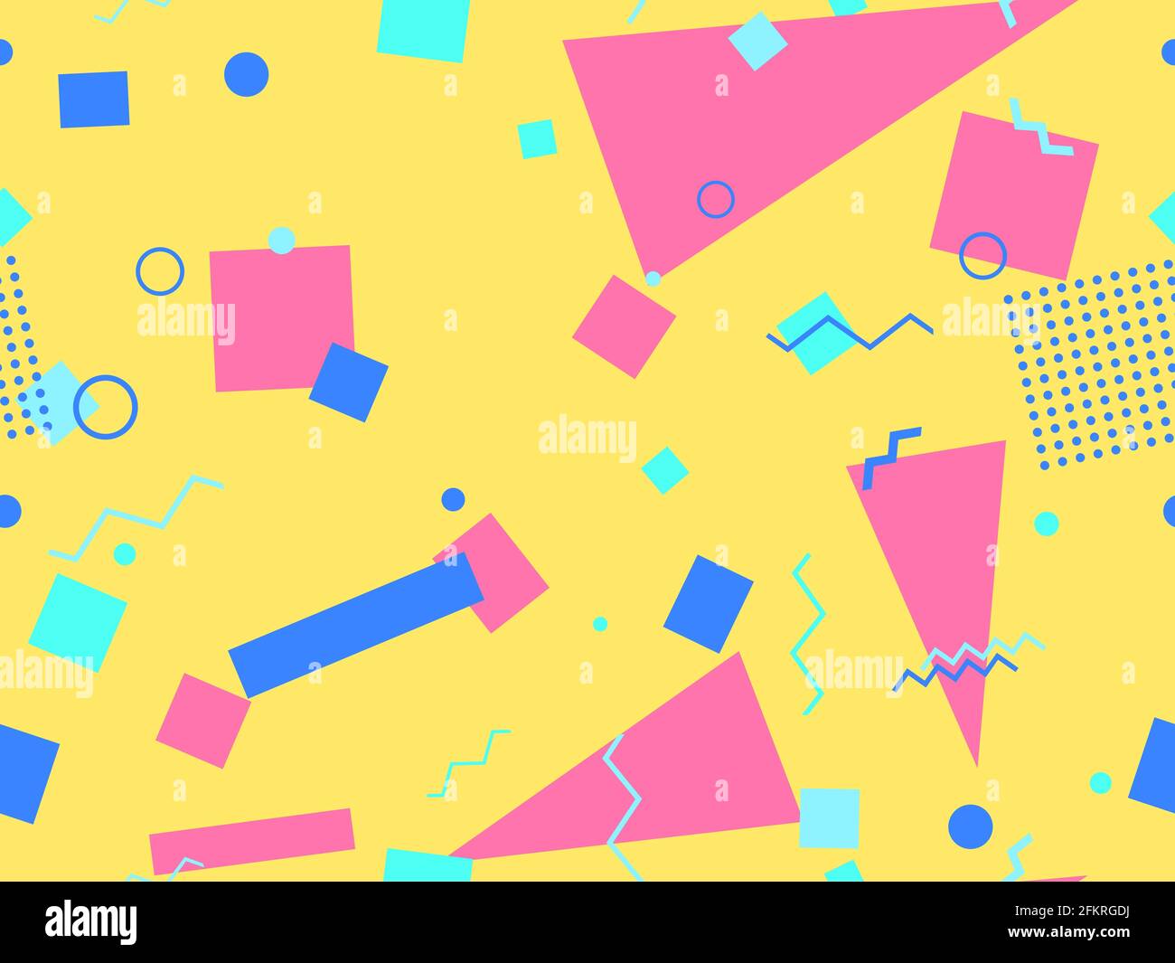 Memphis seamless pattern. Geometric elements memphis in the style of 80 ...