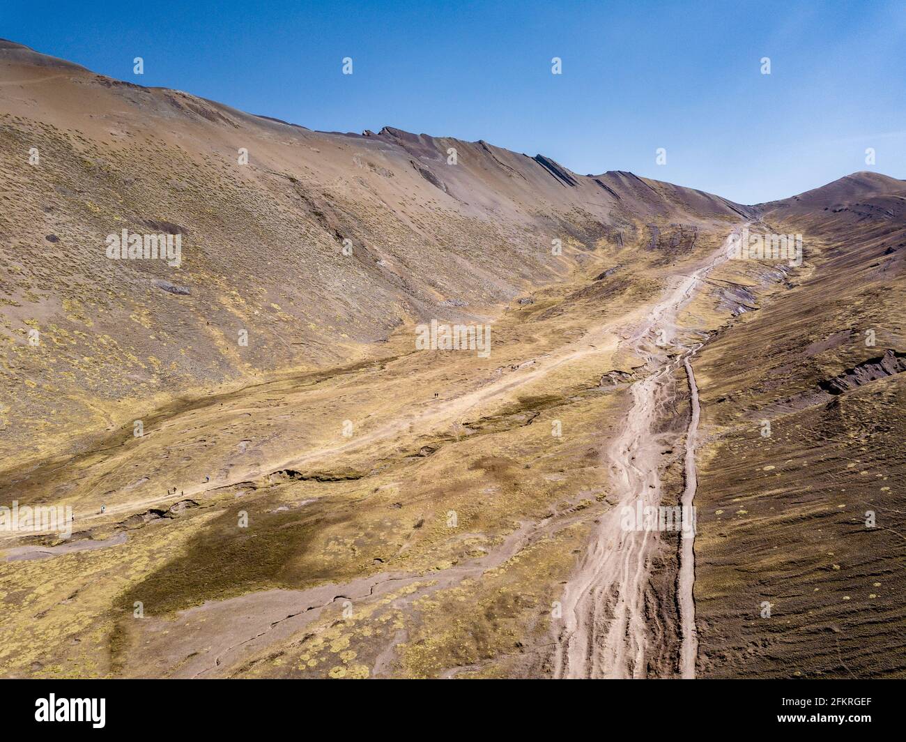 Aerial view of high-mountain path in Andes, South America Stock Photo ...