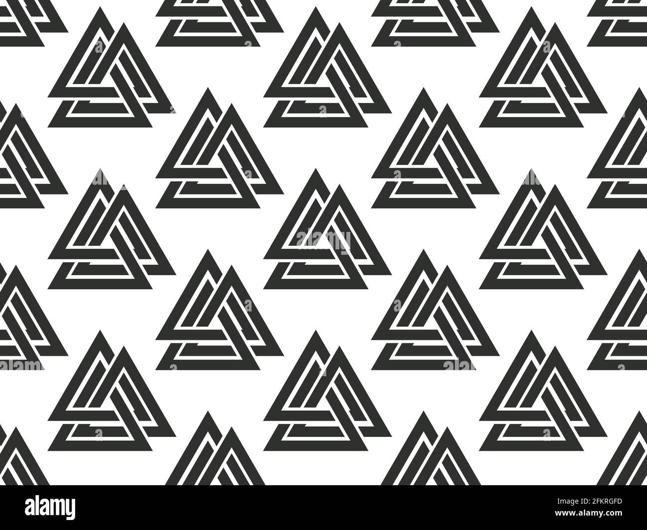 Valknut seamless pattern. Nordic symbol, an interweaving of three ...