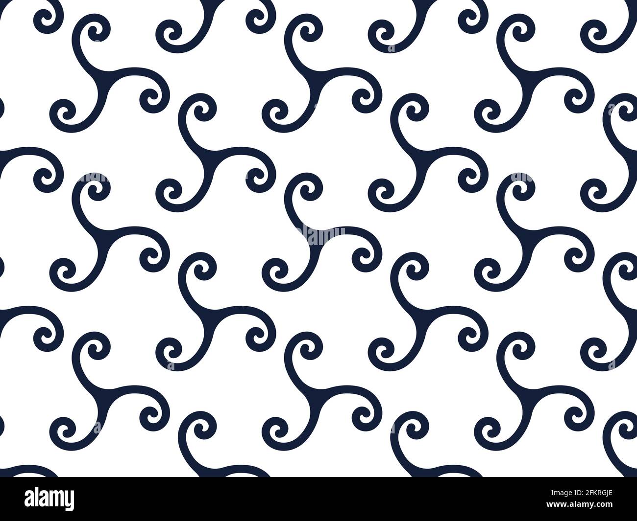 Triskele seamless pattern. Black symbols isolated on white background ...