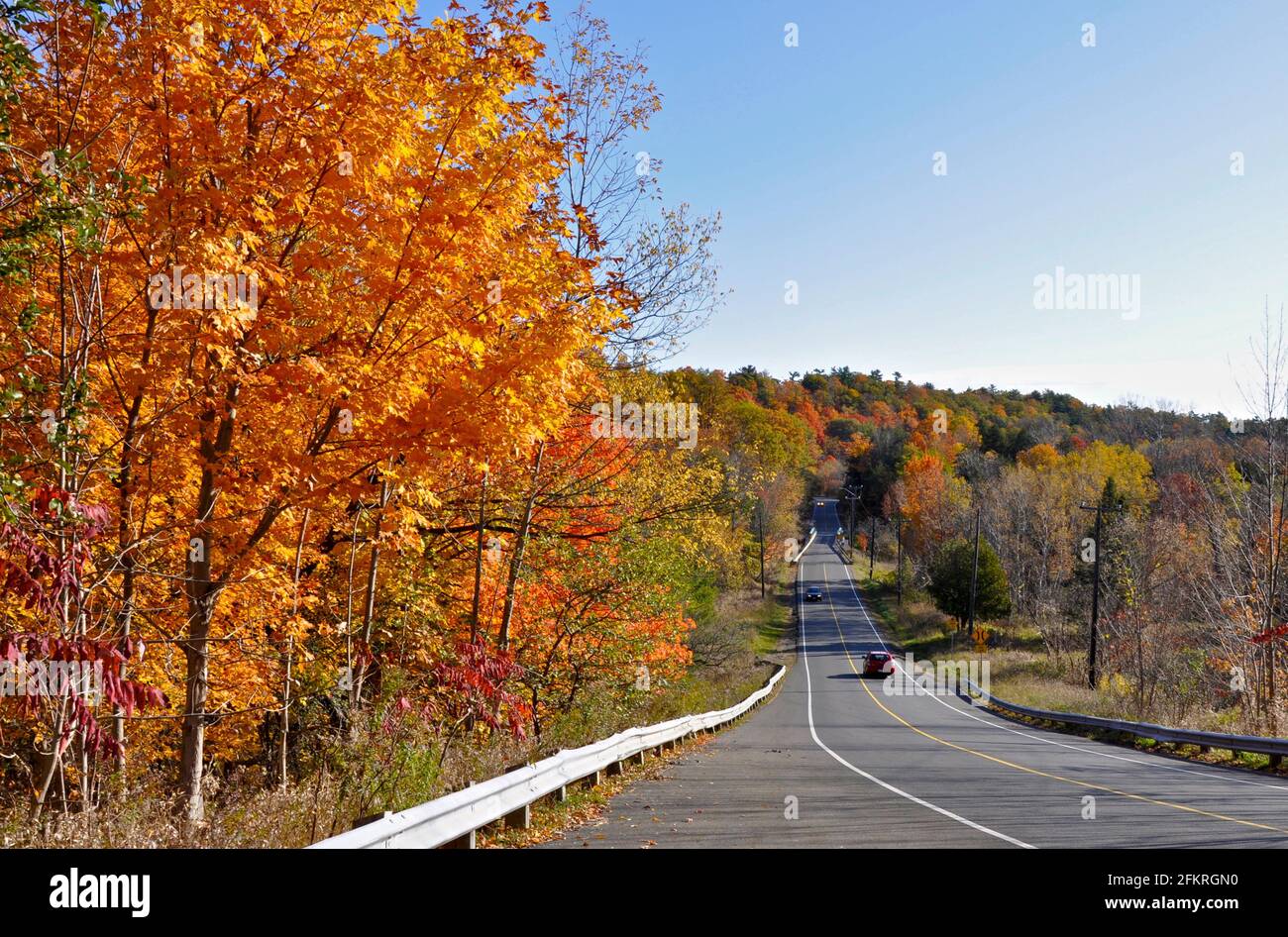 High angle view of the country road in autumn Stock Photo - Alamy