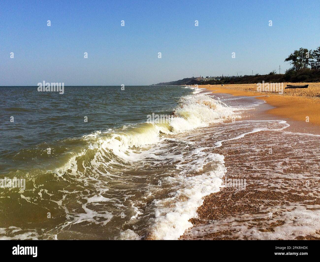 Big waves roll over the seaside Stock Photo - Alamy