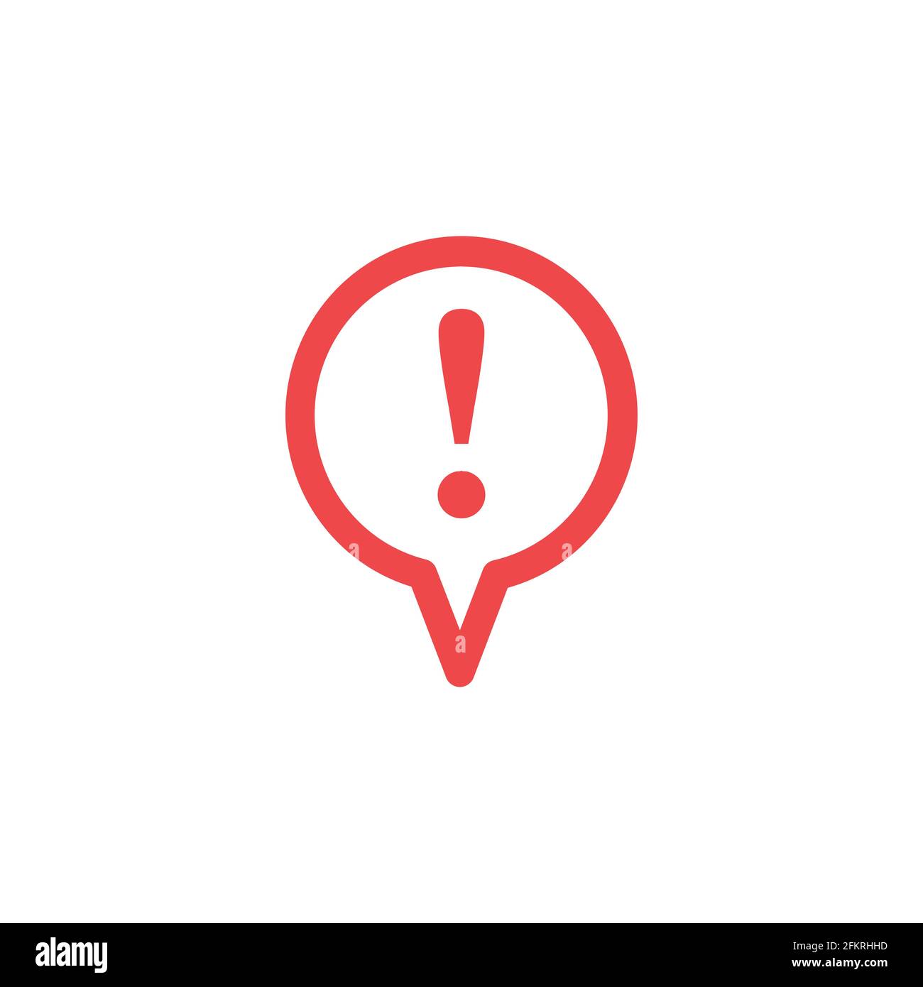 Exclamation mark sign icon. Attention speech bubble symbol. Stock ...
