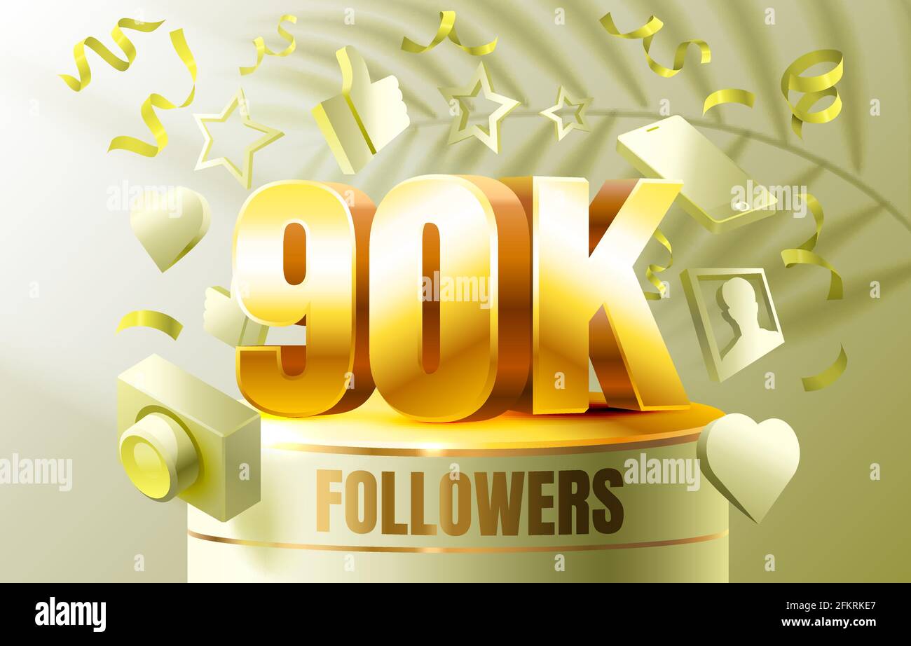 Thank you followers peoples, 90k online social group, happy banner ...