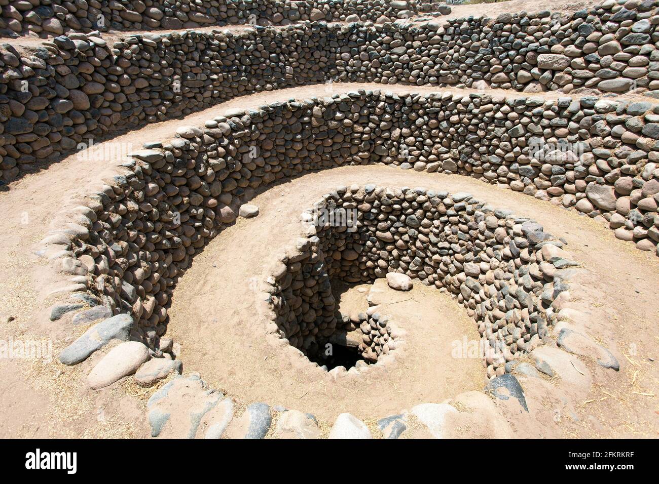 Cantalloc Aqueduct in Nazca or Nazca town, spiral or circle aqueducts ...