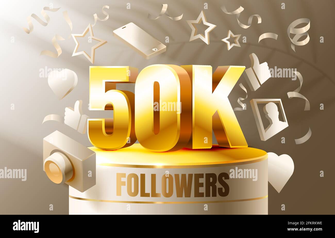 Thank you followers peoples, 50k online social group, happy banner ...