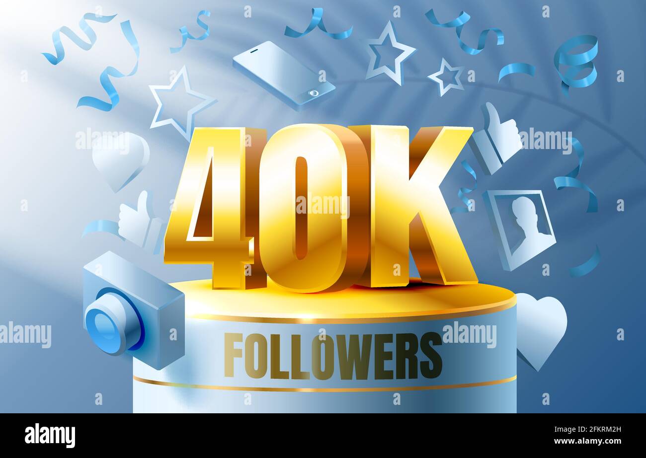 Thank you followers peoples, 40k online social group, happy banner ...