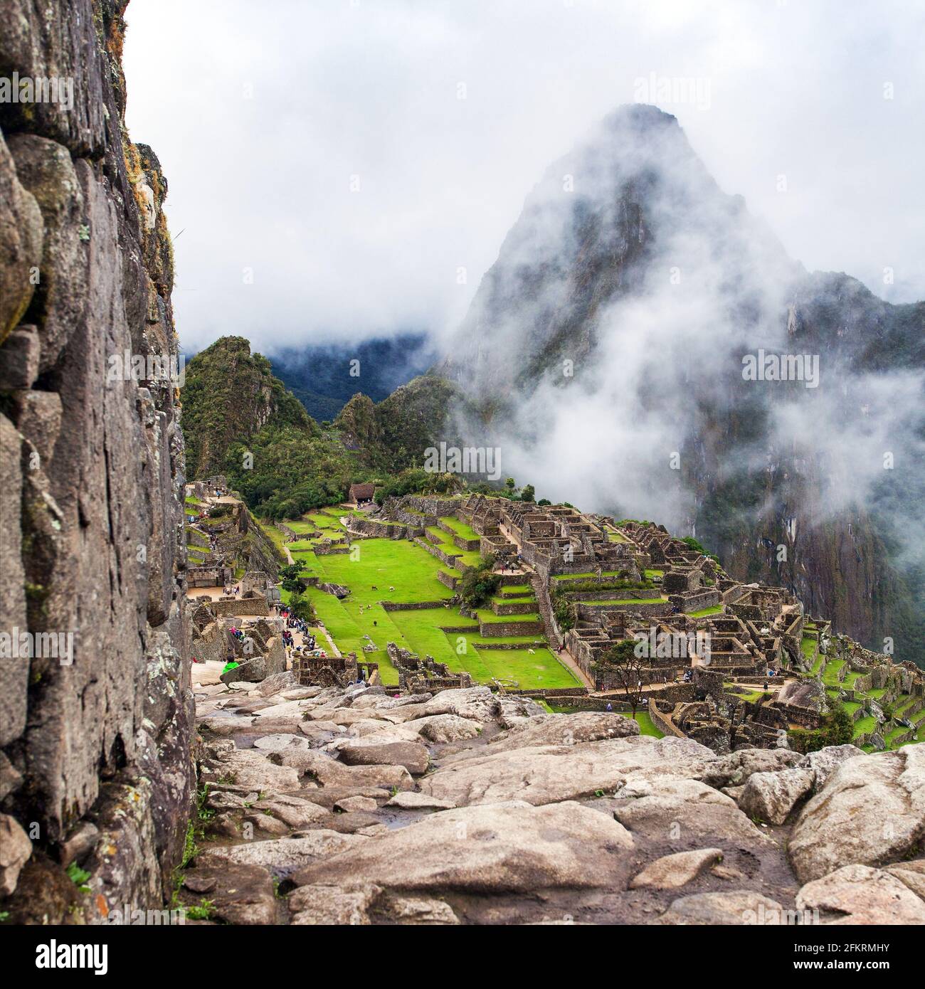 Machu Picchu, panoramic view of peruvian incan town, unesco world ...