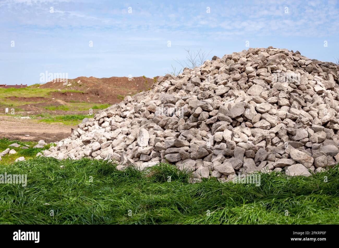 Mound of stones on the grave. Grave mound made of stones, concept of ...