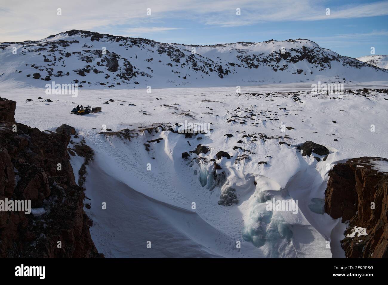 Arctic timelapse of ice mountain ranges at snow landscape. Nobody wild ...