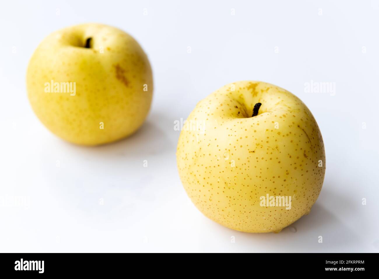 Korean pears isolated on white background Stock Photo - Alamy