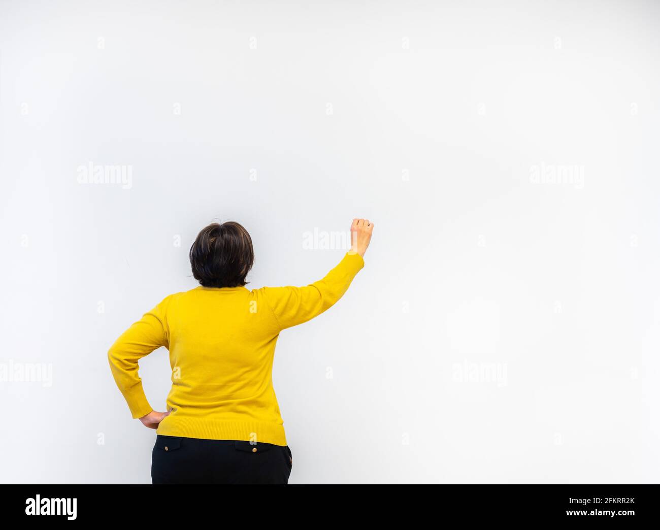 Woman back turned middle aged hi-res stock photography and images - Alamy