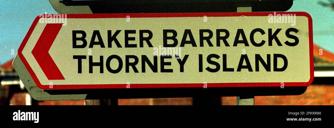 BAKER BARRACKS SIGN. 1998 PIC MIKE WALKER 1998 Stock Photo - Alamy