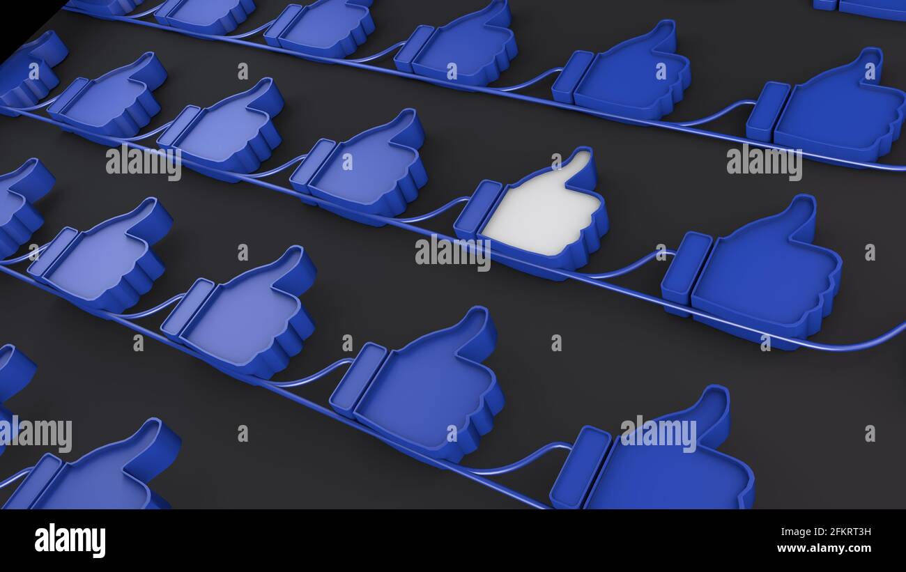 3D rendering illustration of like signs Stock Photo - Alamy