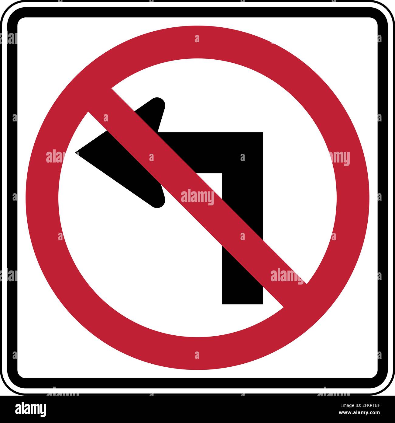 No Left Turn Official US Road Sign Illustration Stock Photo - Alamy