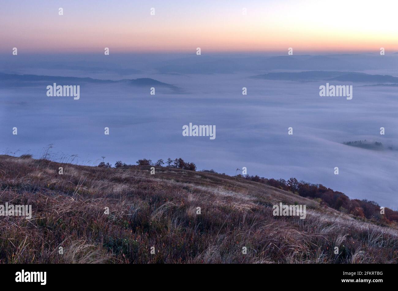 Three-story frame. Autumn landscape. Sunrise in the autumn. Landscape ...