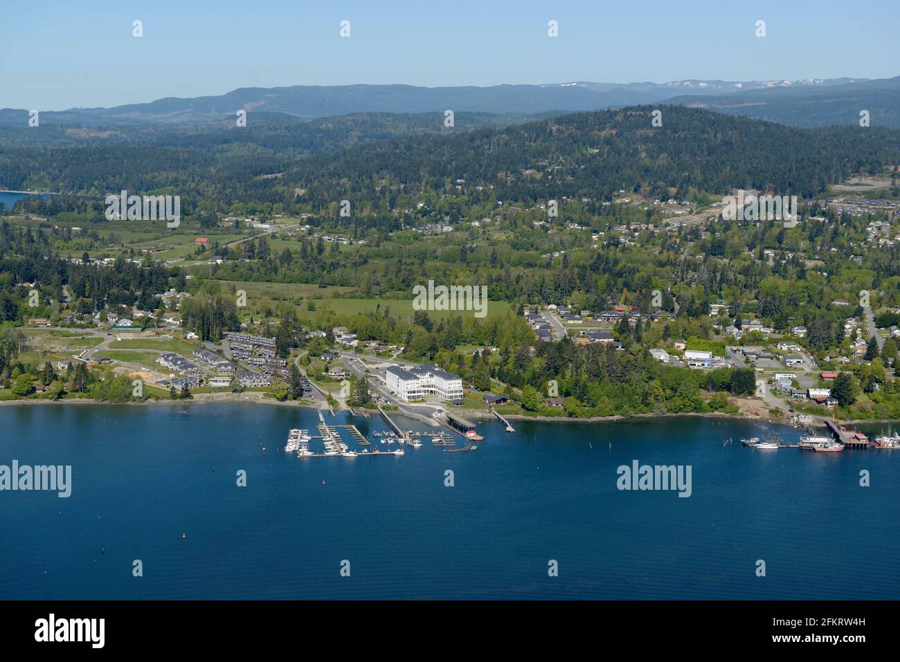 Aerial photo of Sooke, Vancouver Island, British Columbia Stock Photo ...