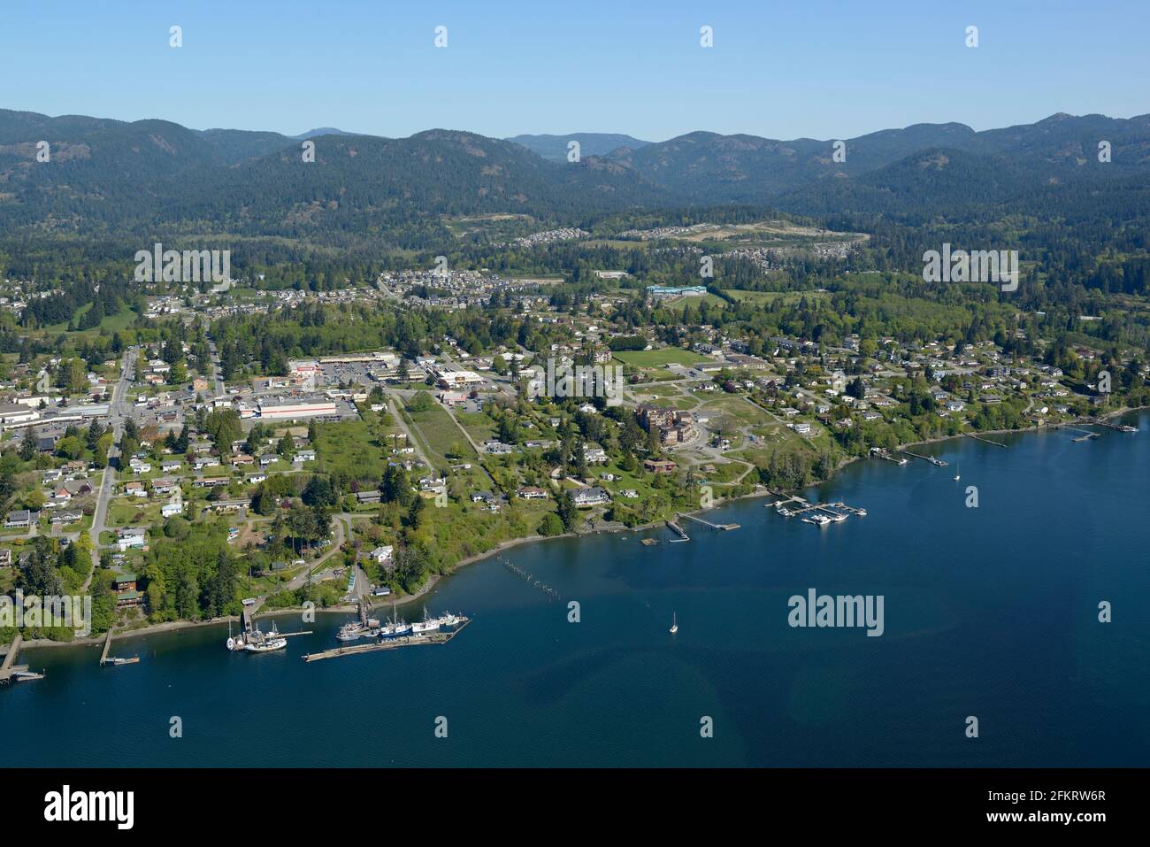 Aerial photo of Sooke, Vancouver Island, British Columbia Stock Photo ...