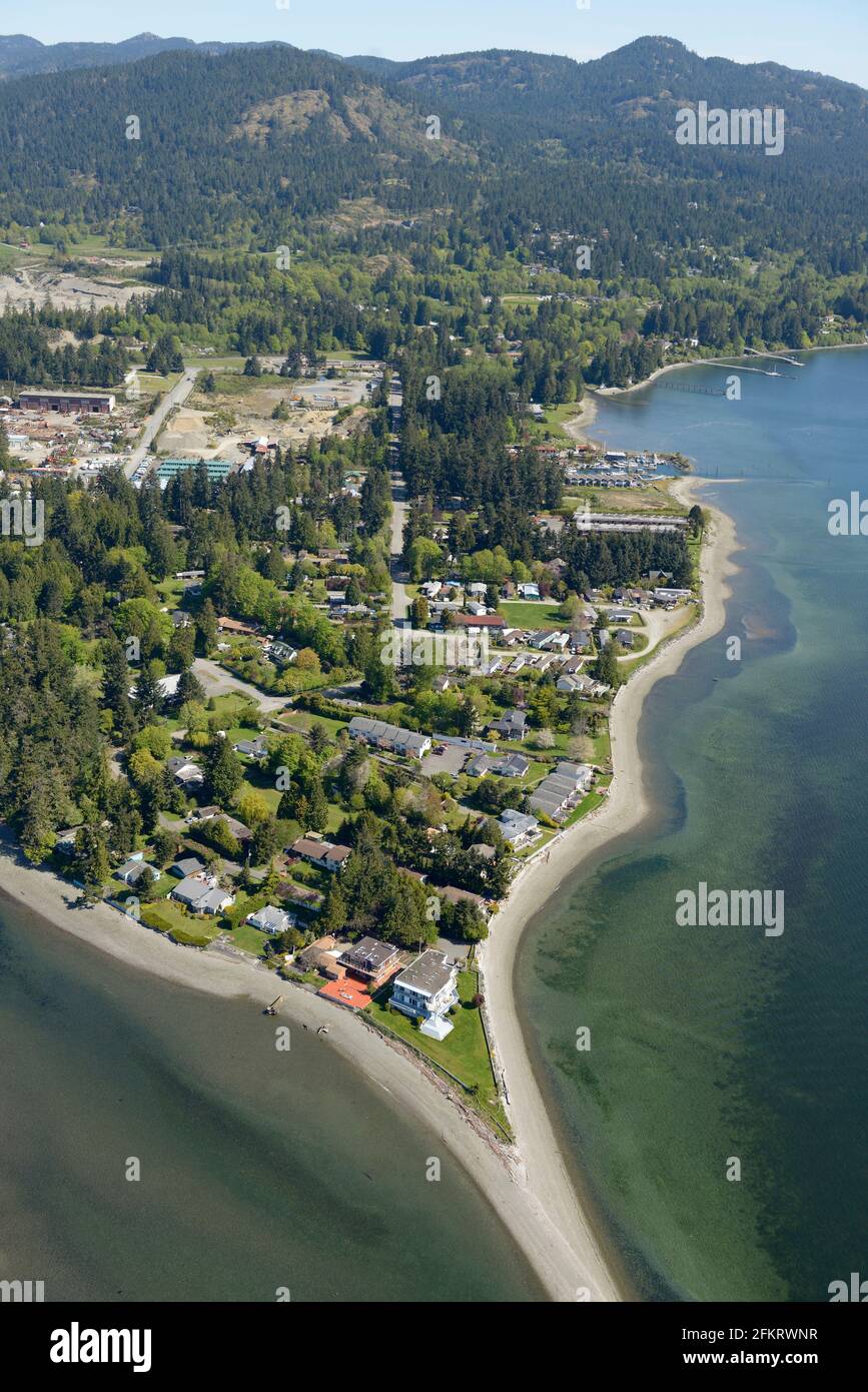 Aerial photo of Billings Spit, Sooke, Vancouver Island, British ...