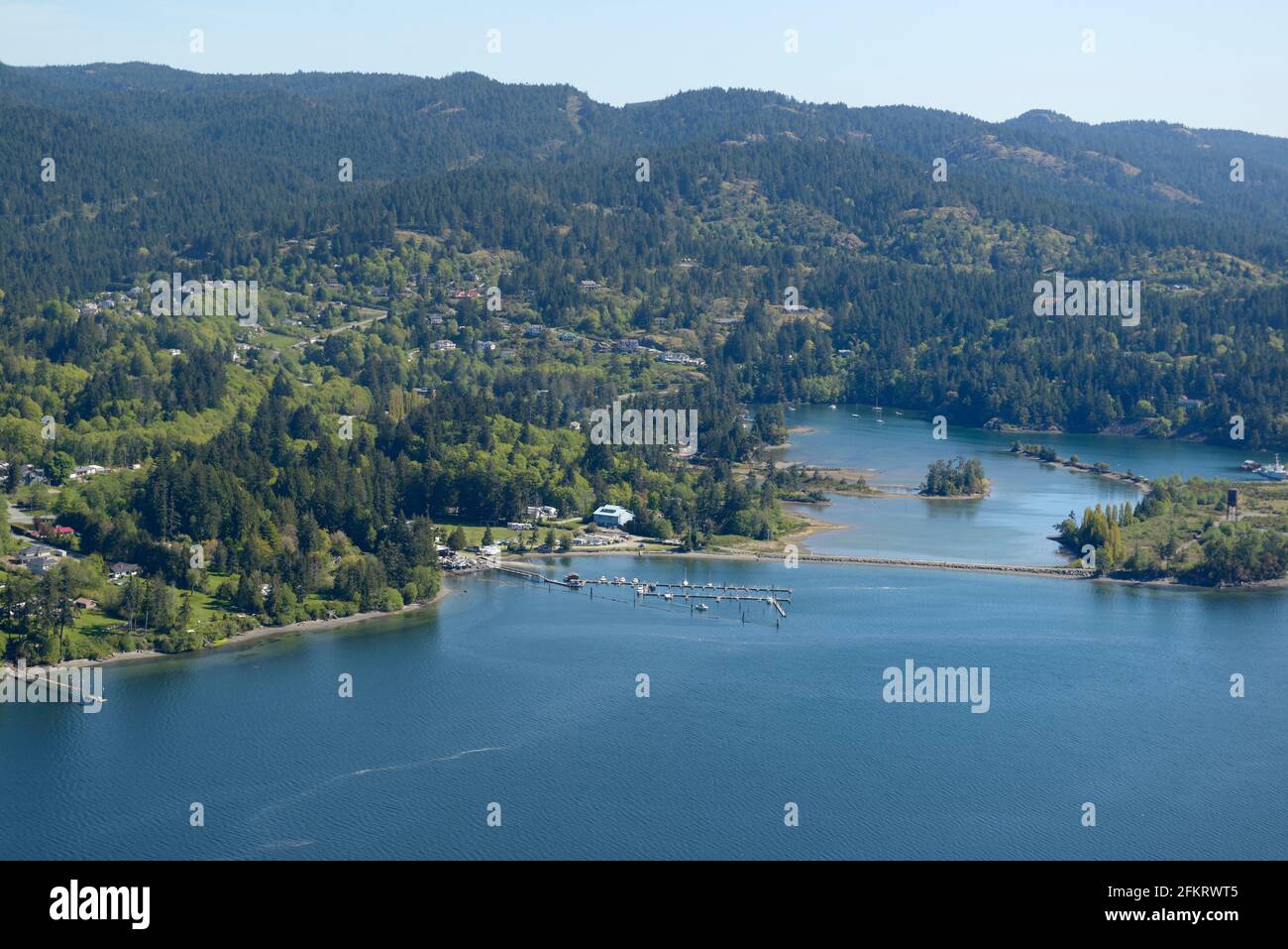 Aerial photo of Sooke, Vancouver Island, British Columbia Stock Photo ...