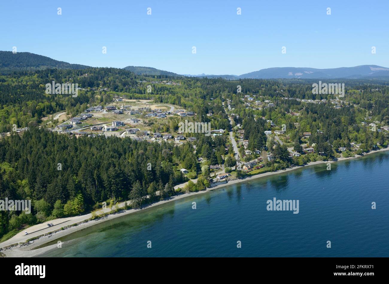 Aerial photo of Mill Bay, Vancouver Island, British Columbia Stock ...