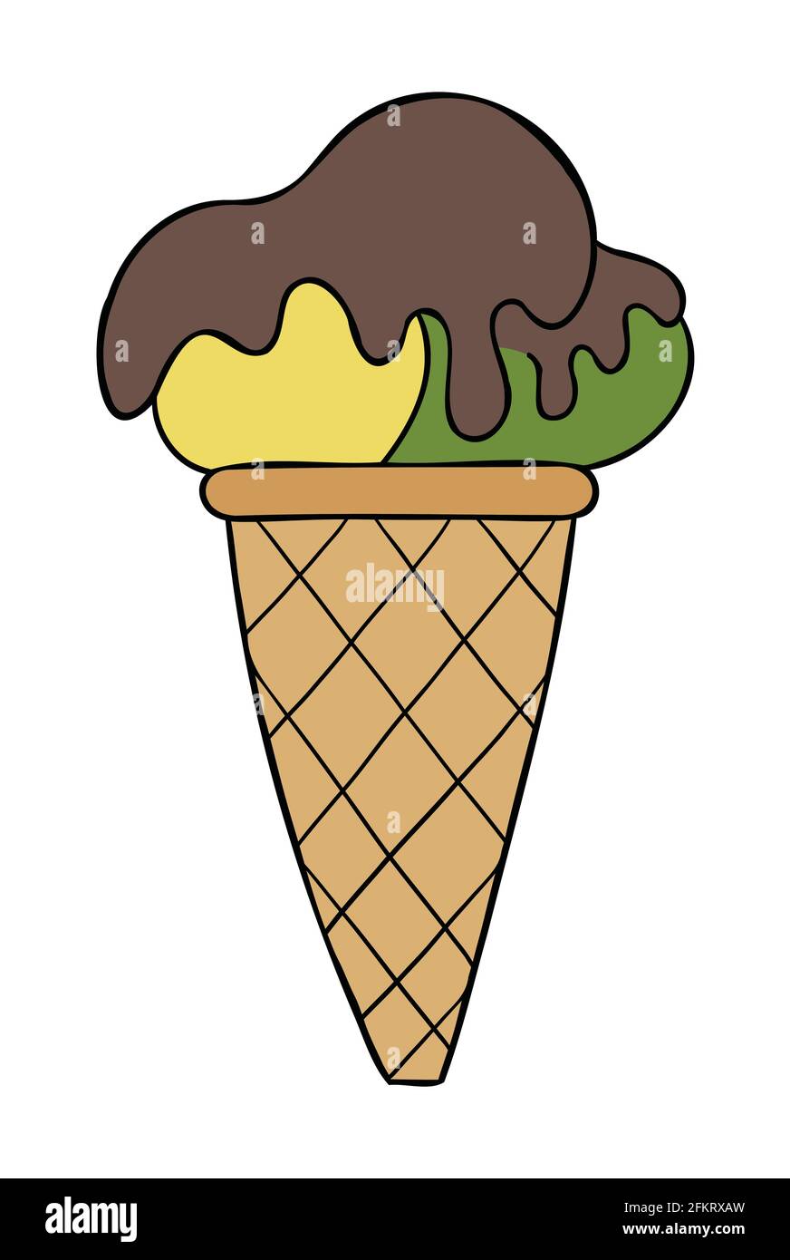 Ice Cream Outline Clipart Image