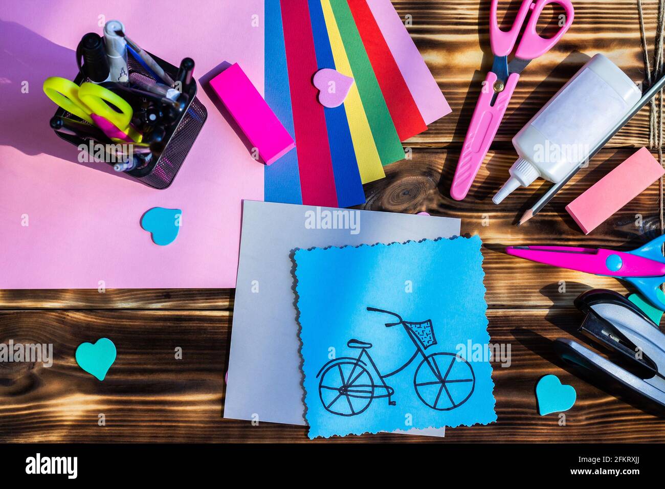 Step by step tutorial on making a colored cardboard greeting card. How ...