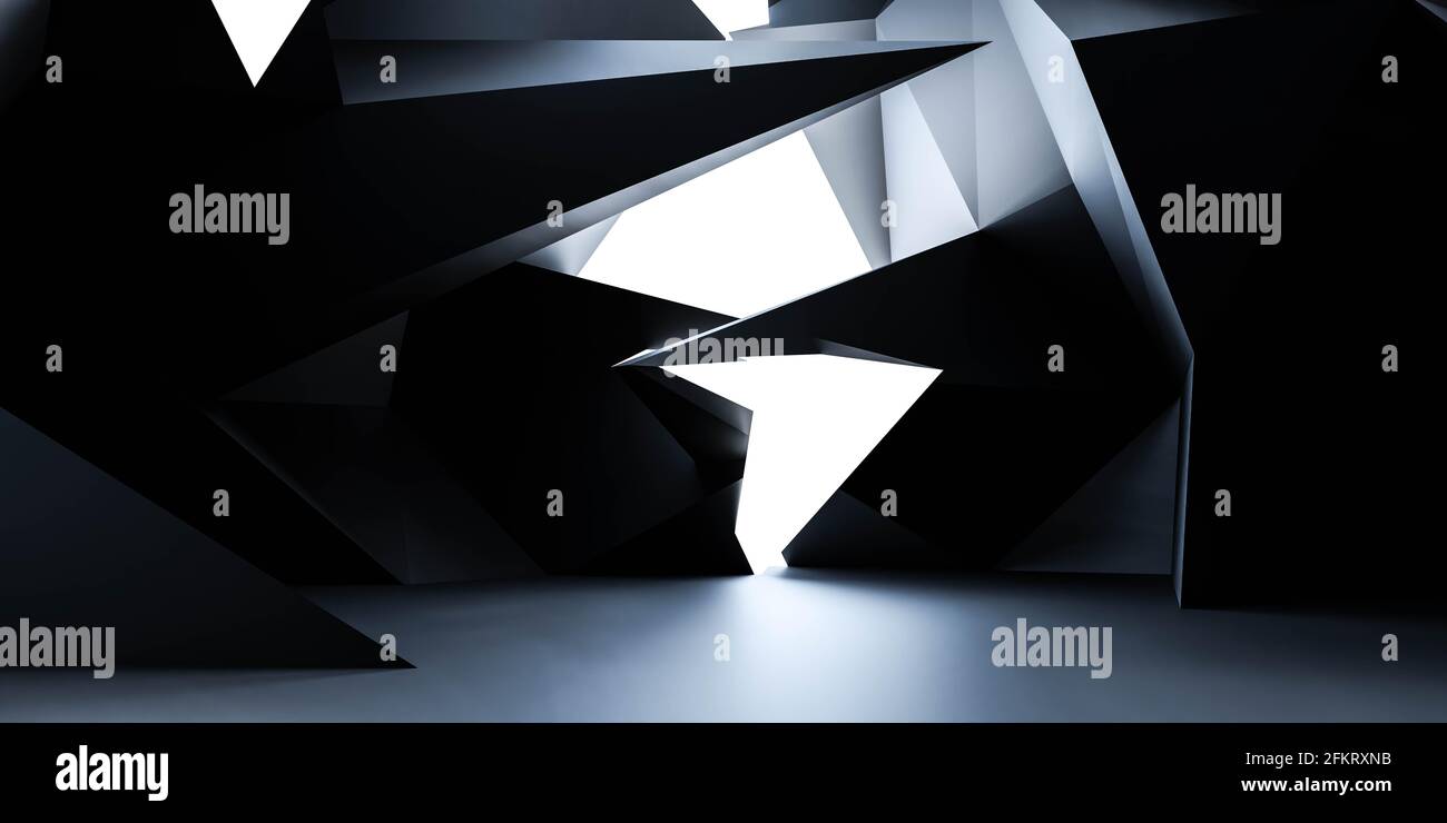 abstract polygon cube architecture 3d render illustration Stock Photo ...