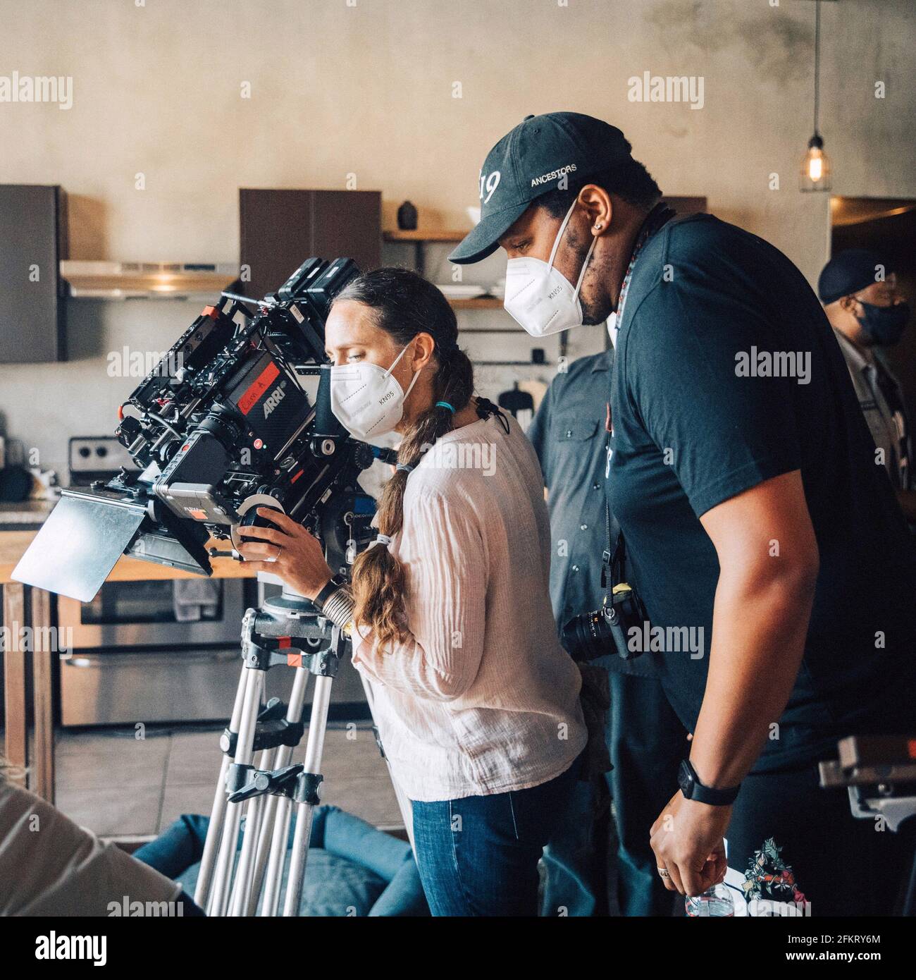 TWO DISTANT STRANGERS, co-director Travon Free (right), on set, 2020 ...