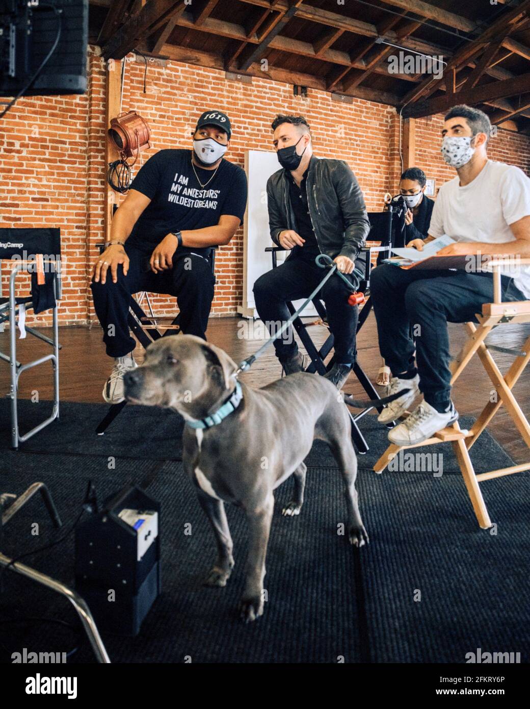 TWO DISTANT STRANGERS, back, from left: co-directors Travon Free ...