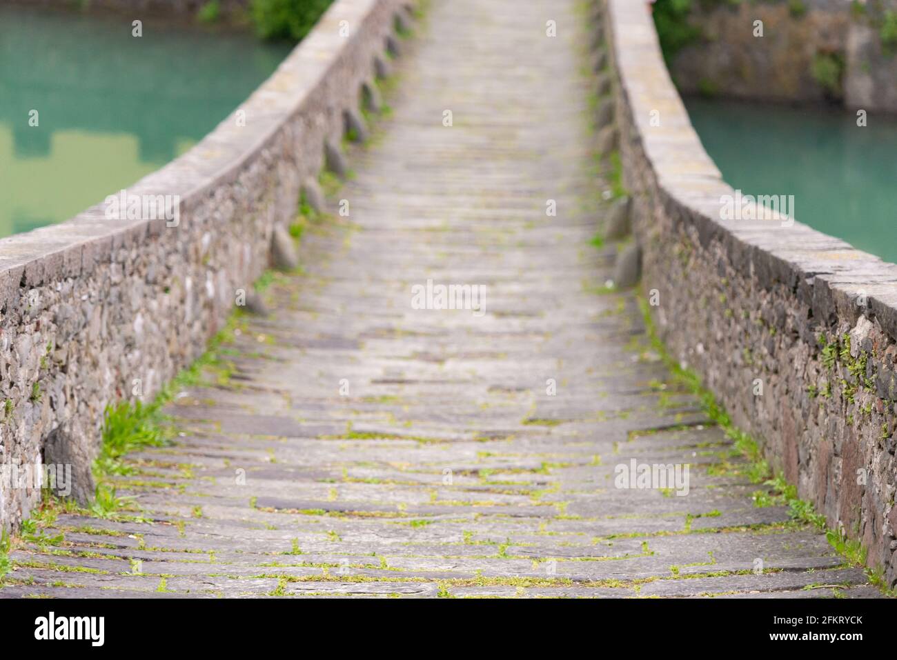 Stone bridge in Italy. A very old devil's bridge with magic tricks at ...