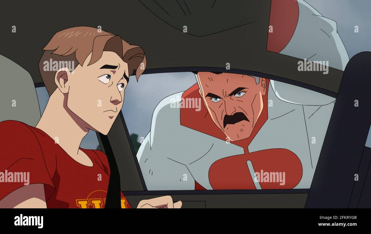 INVINCIBLE, from left: William Clockwell (voice: Andrew Rannells), Omni ...