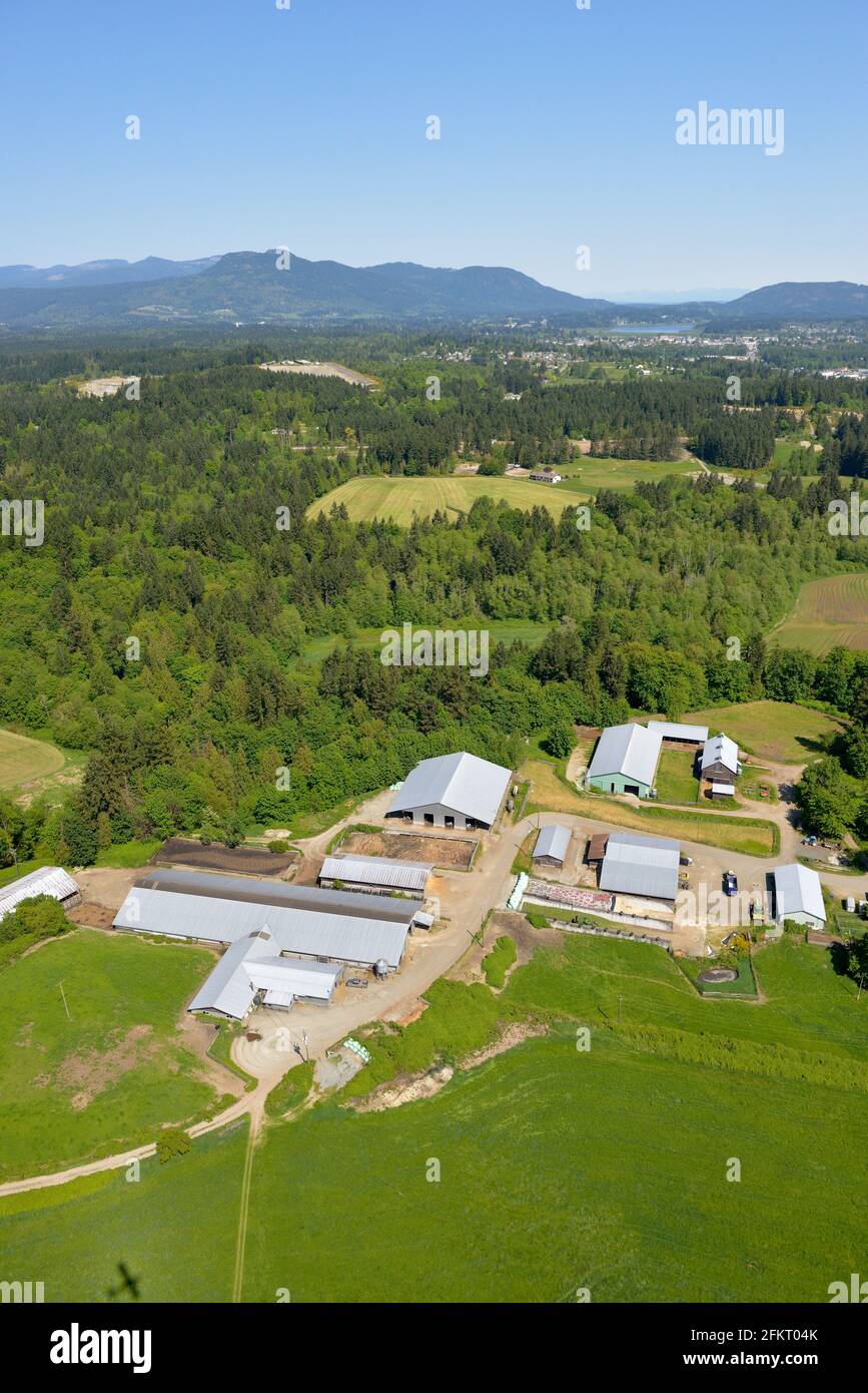 Aerial photo of a farm on Fairbridge area, Cowichan Valley, Vancouver ...