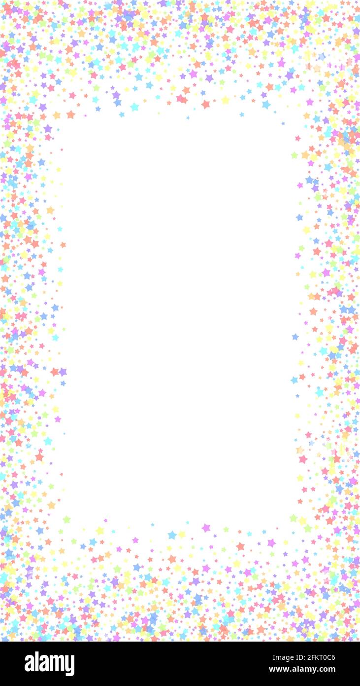 Festive charming confetti. Celebration stars. Colorful stars dense on ...
