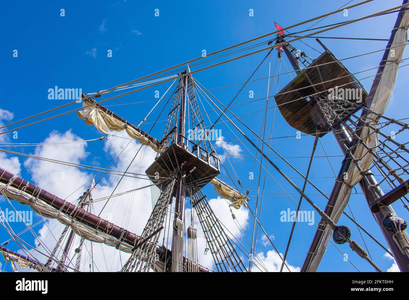 Low angle shot of the mast of a ship Stock Photo - Alamy