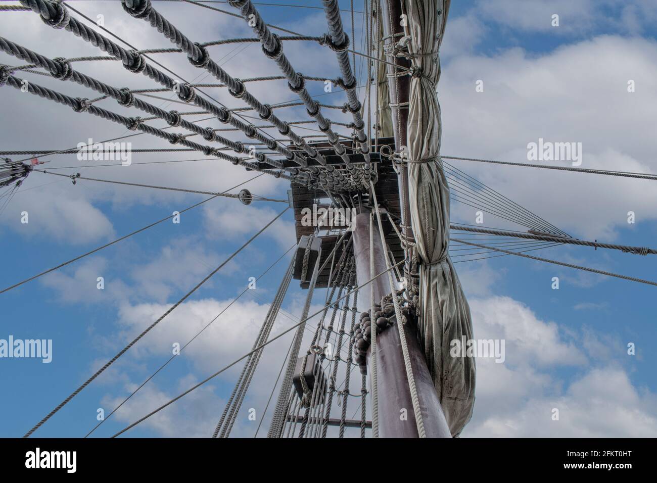 Low angle shot of the mast of a ship Stock Photo - Alamy