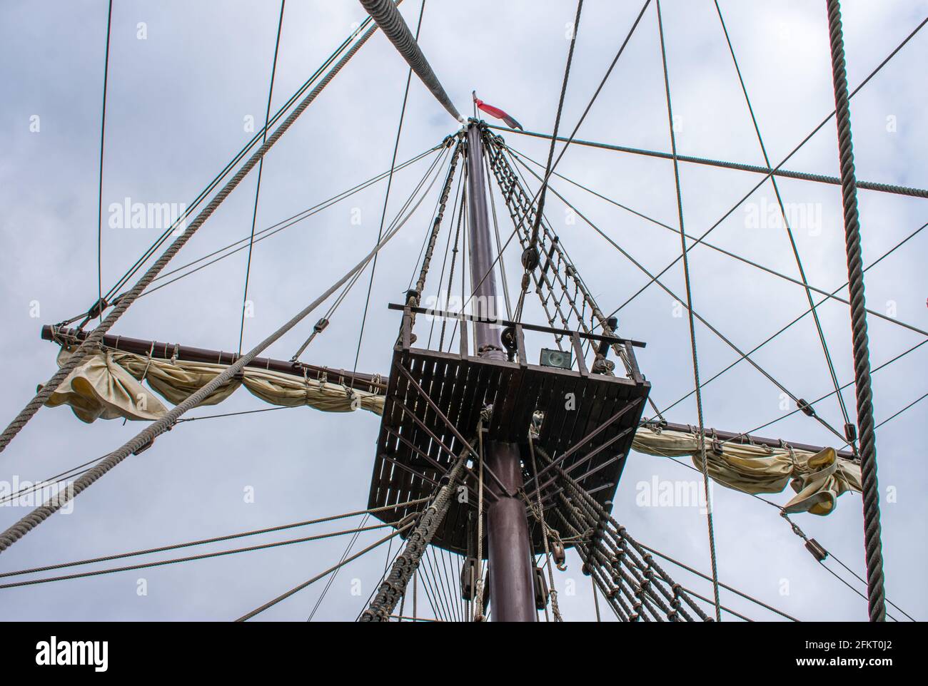 Low angle shot of the mast of a ship Stock Photo - Alamy